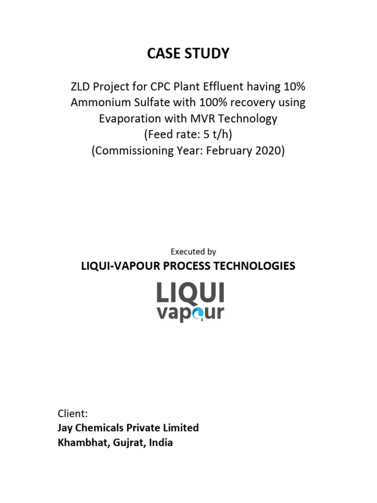 Case Study - ZLD With Ammonium Sulfate Recovery System | PDF