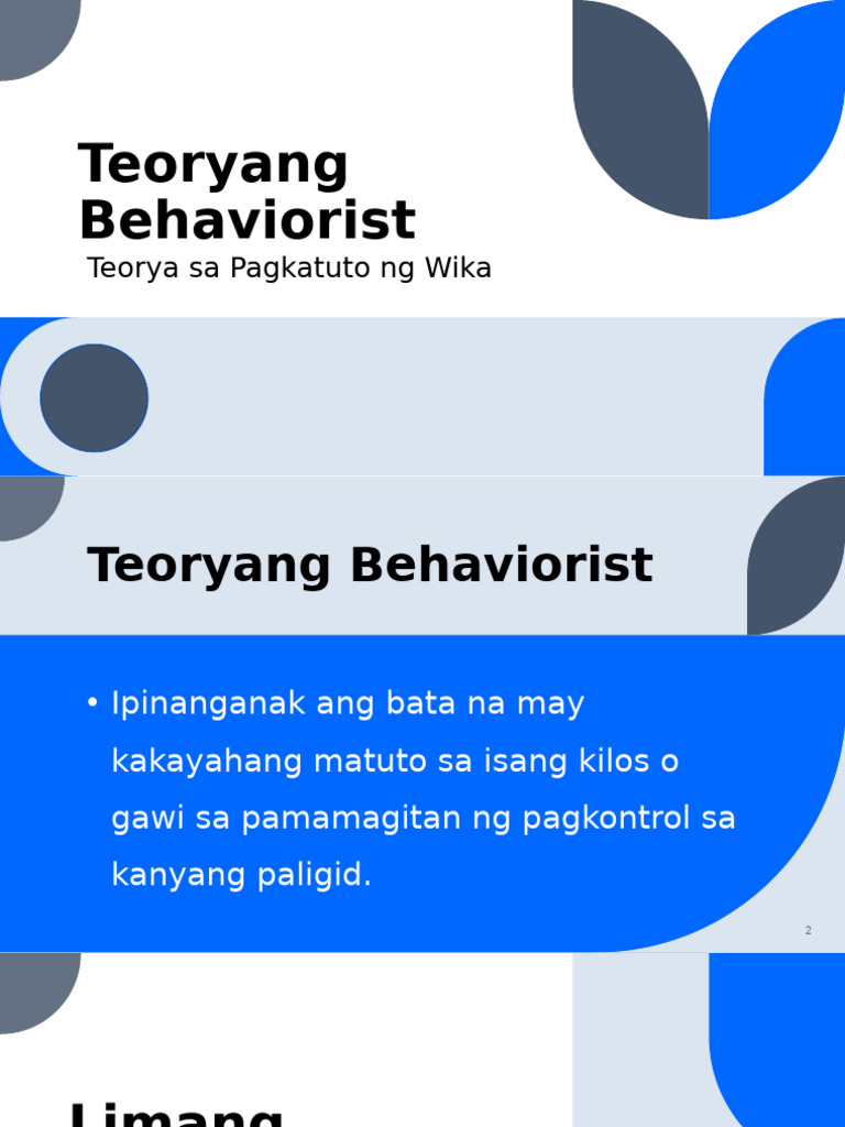 Teoryang Behaviorism | PDF