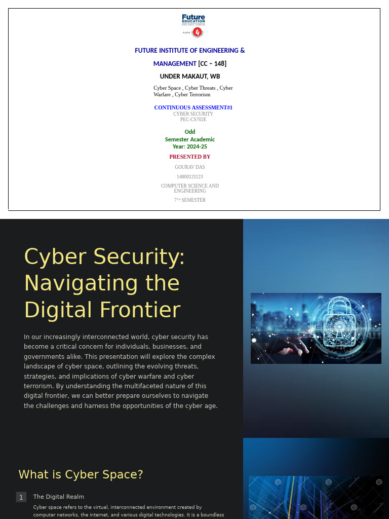 Cyber Security Navigating The Digital Frontier | PDF