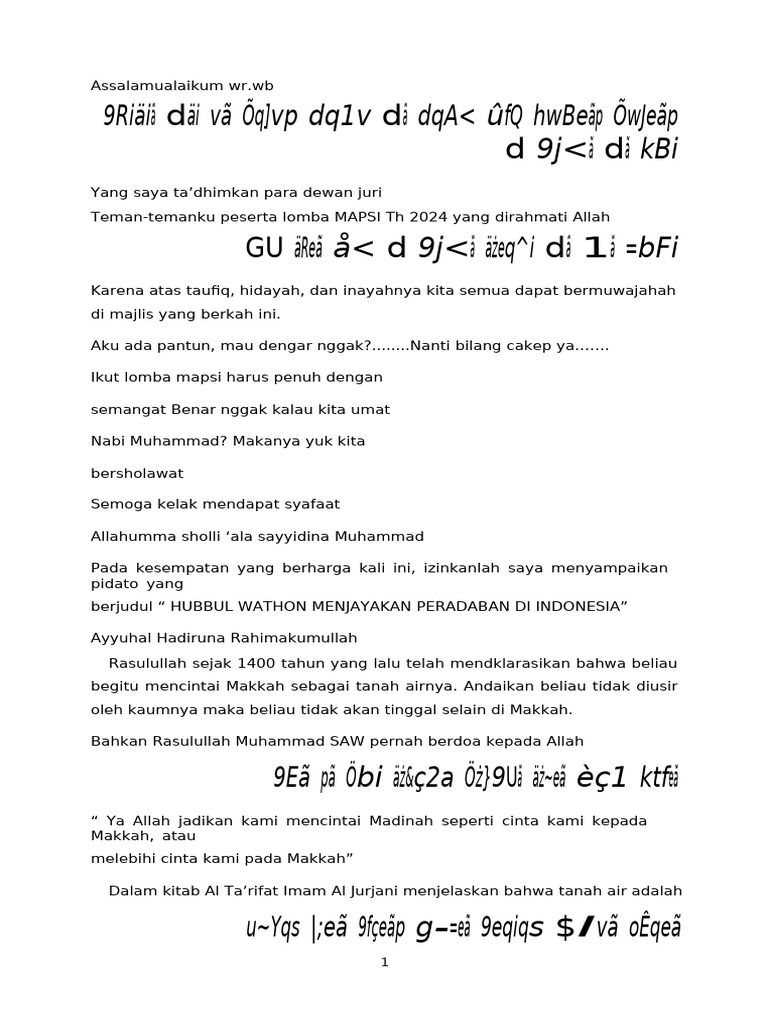 Teks Pidato Mapsi 2024 Pa | PDF