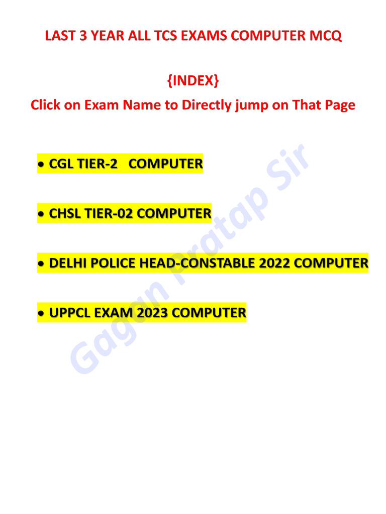 Computer Question All TCS Compilation in English | PDF