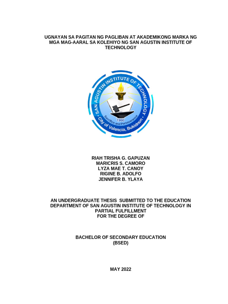 1 Preliminary Pages Ugnayan Sa Pagitan NG Pagliban | PDF