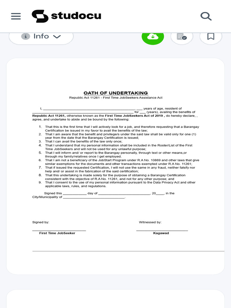 Oath-Of-Undertaking-Template 3 - OATH of UNDERTAK | PDF