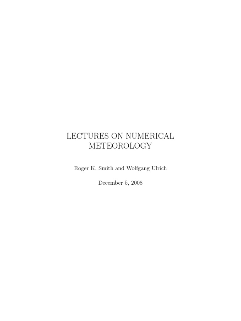 Numerical Methods in Meteorology | PDF | Numerical Weather Prediction ...
