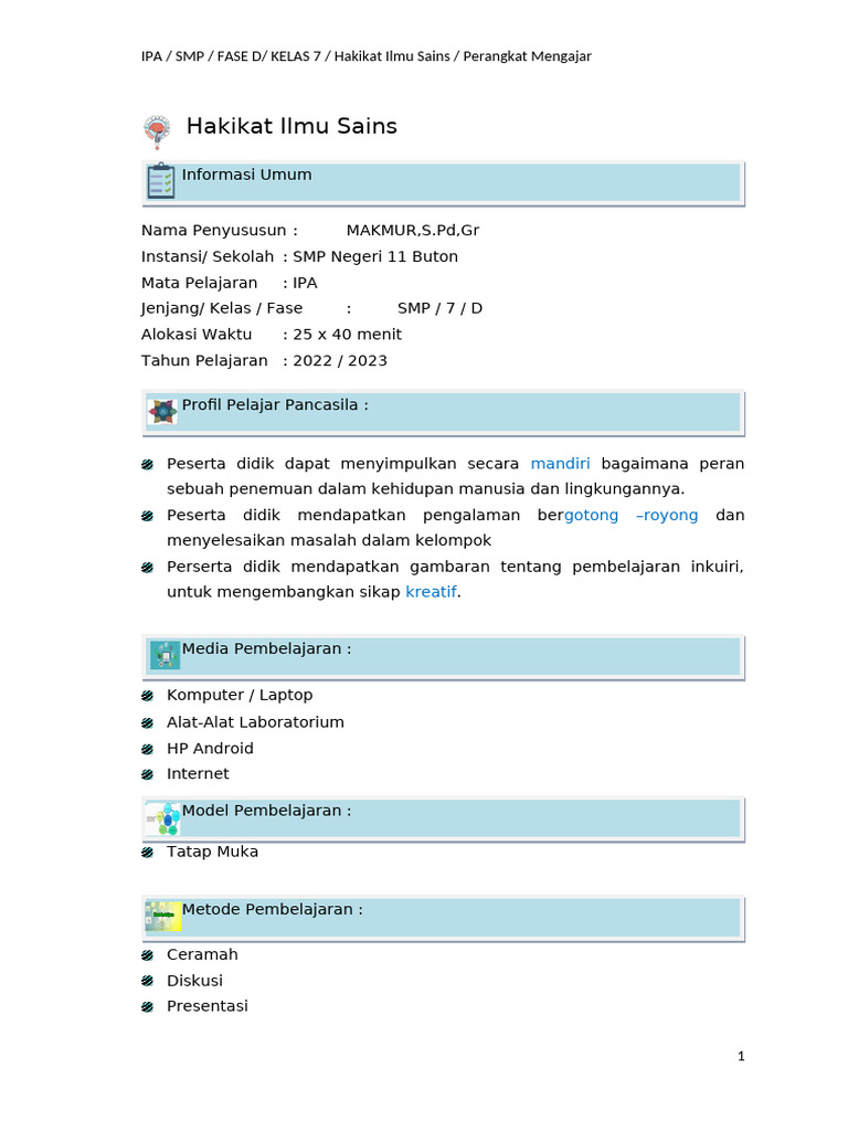 Modul Hakikat Ilmu Sains | PDF