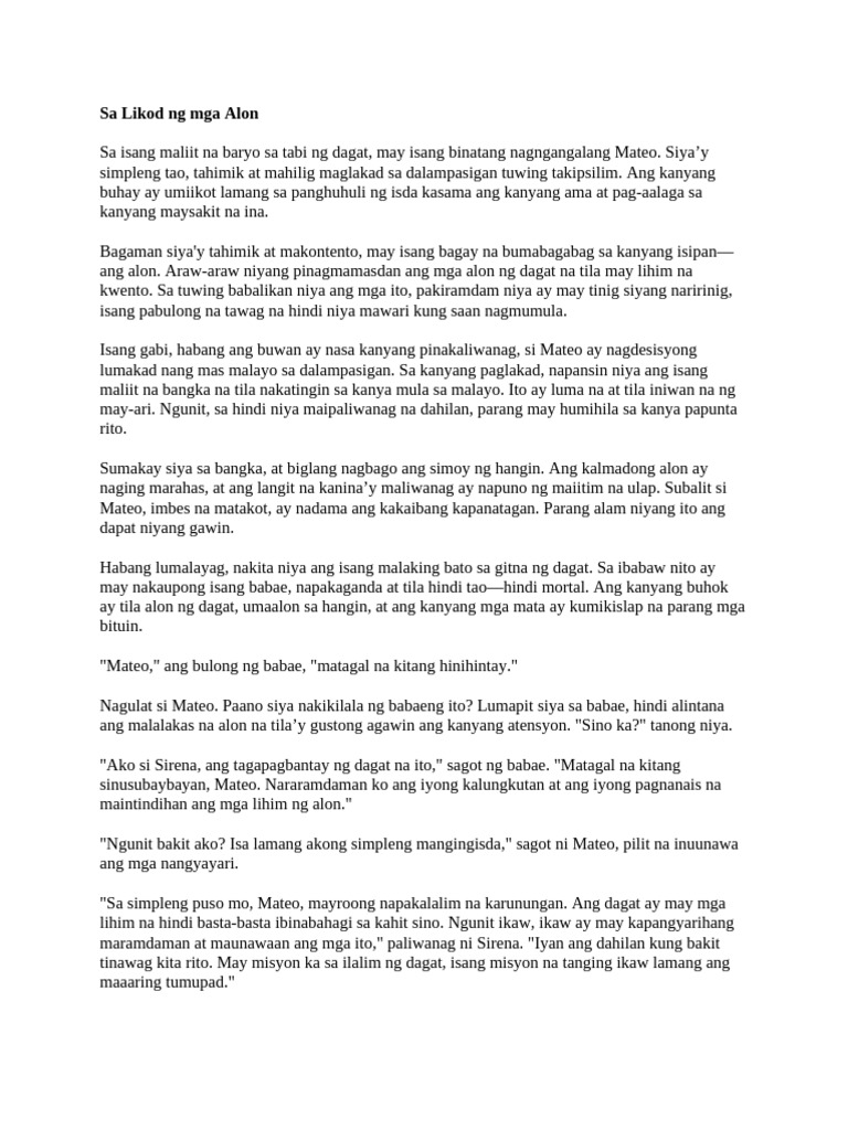 Sa Likod NG Mga Alon | PDF