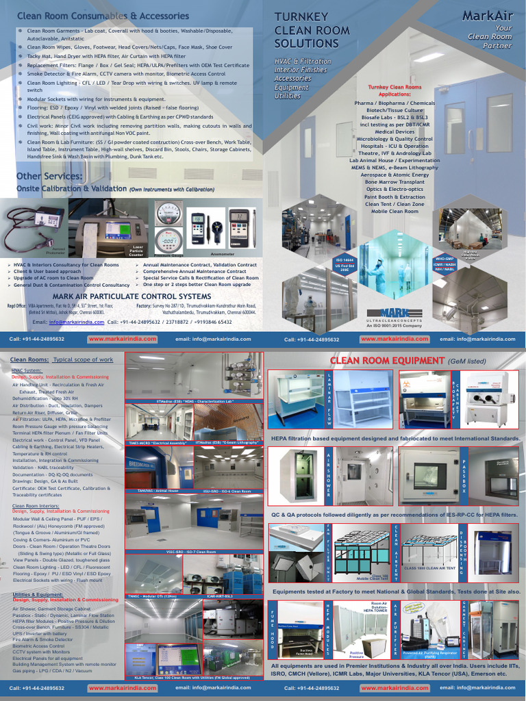 Class 100 Clean Room Hvac System With Ffus | PDF | Duct (Flow)