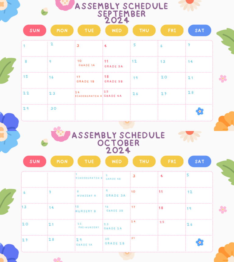 Assembly Schedule | PDF