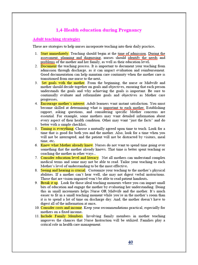 Antenatal Health Education + Minor Discomfort | PDF