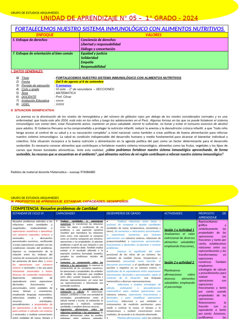 1°-Planificacion Ua 5 | PDF