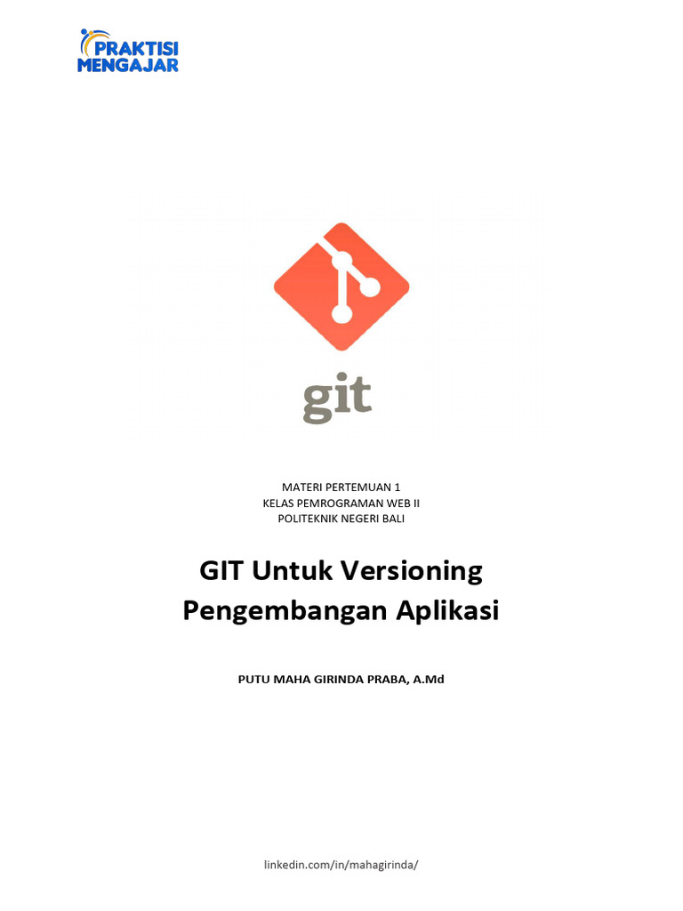 Module 1 - GIT Untuk Versioning Pengembangan Aplikasi | PDF Module 1 - GIT Untuk Versioning Pengembangan Aplikasi | PDF