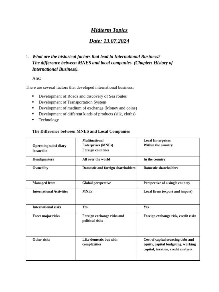 Midterm - Topics - & - Discussion With Answers | PDF