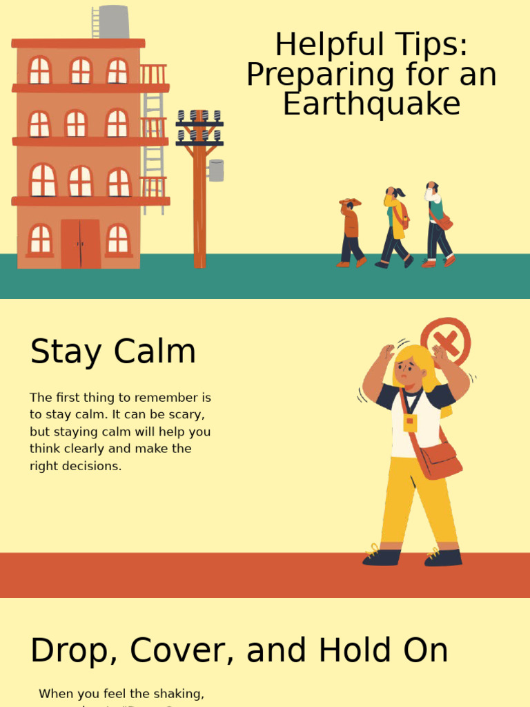 Yellow Illustrated Earthquake Emergency Response Presentation | PDF