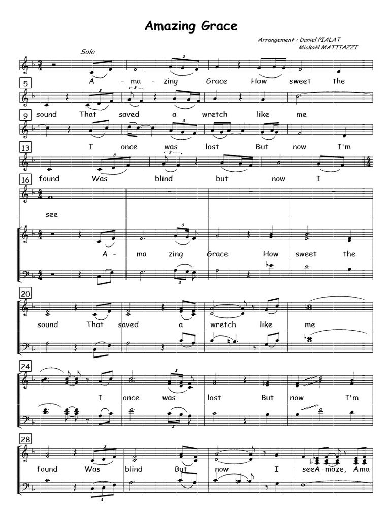 Amazing Grace Sheet | PDF