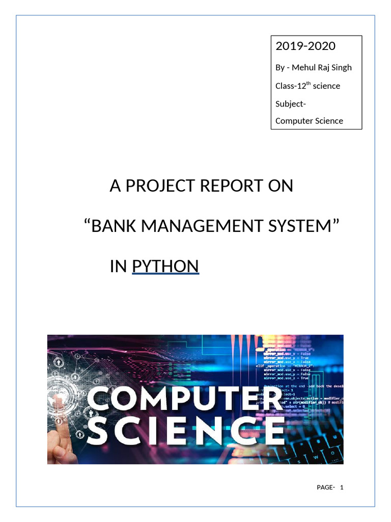 444705655-A-PROJsssssssssECT-REPORT-ON-BANK-MANAGEMENT-SYSTEM | PDF