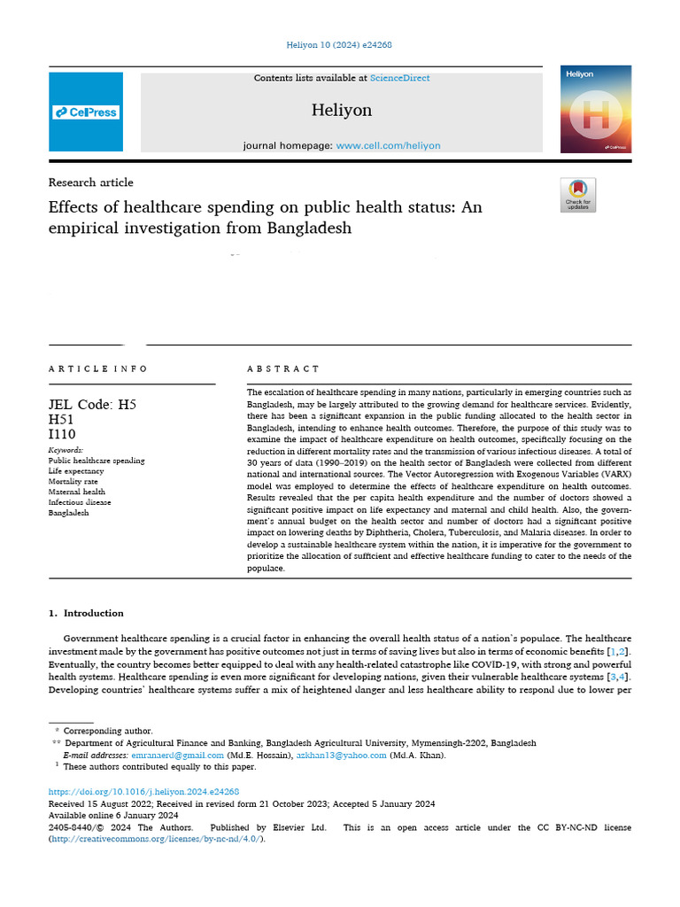 Public Health Sample - Subha Sultana | PDF