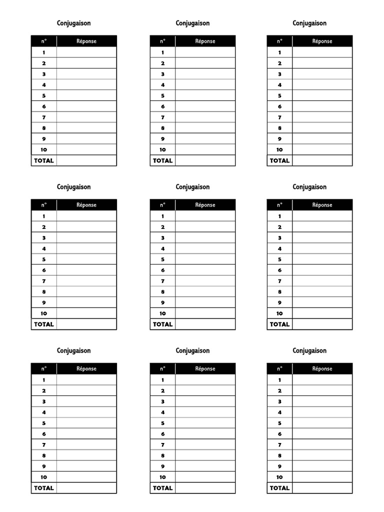 Feuille de Scores Conjugotop | PDF