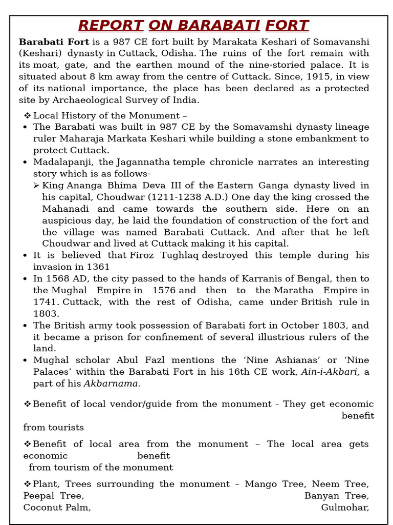 Barabati Fort | PDF