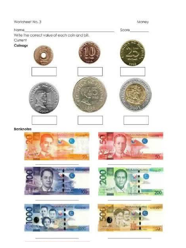 recognizing money activities | PDF