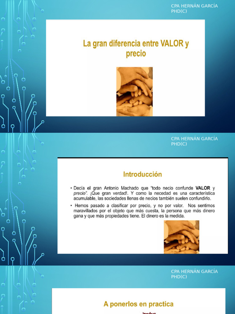 Valor y precio ppt | PDF
