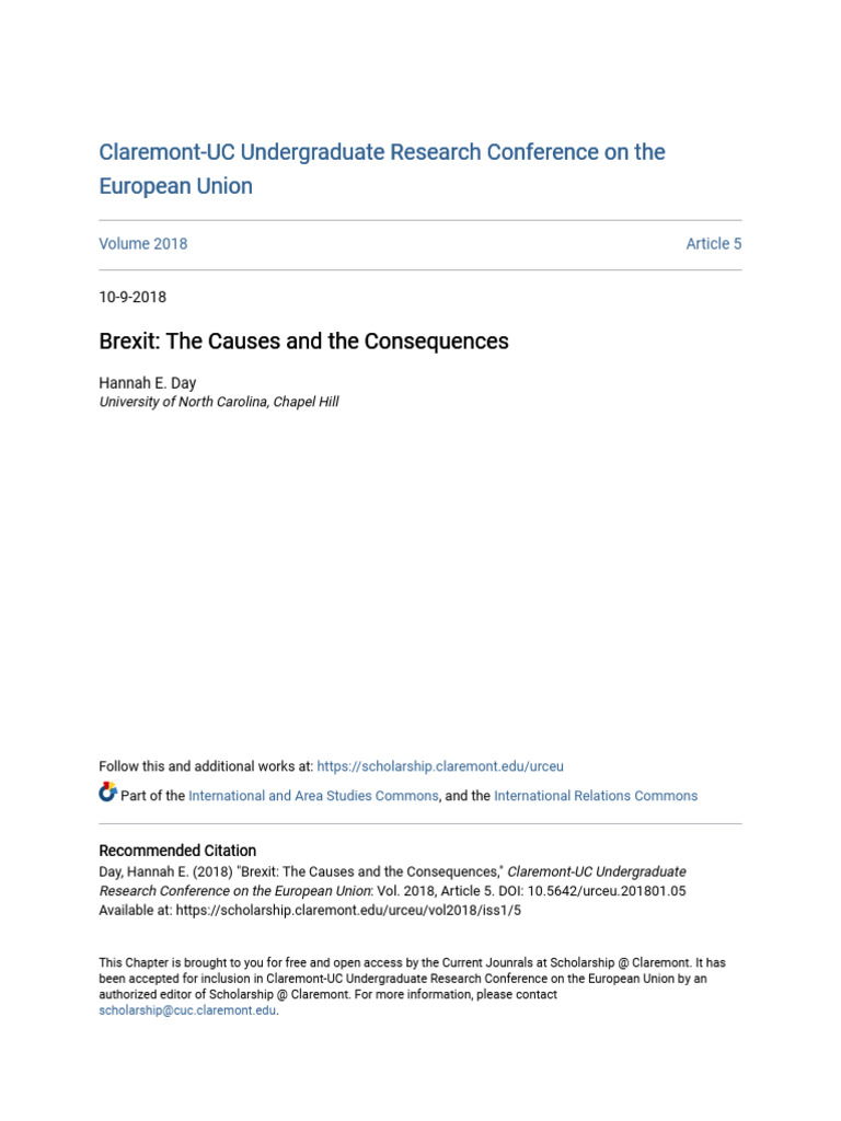 Brexit_ The Causes and the Consequences 2018 | PDF