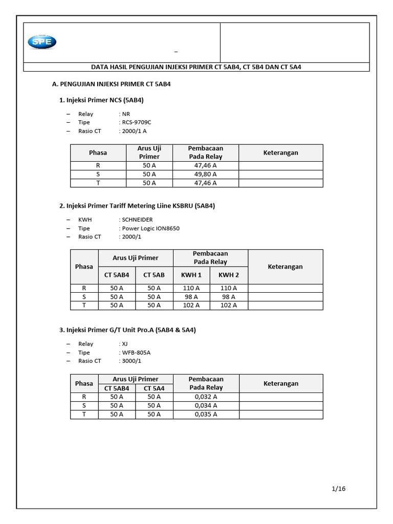 Hasil Uji Injeksi Primer 5ab4, 5b4 Dan 5a4 Rev 1 120824 | PDF