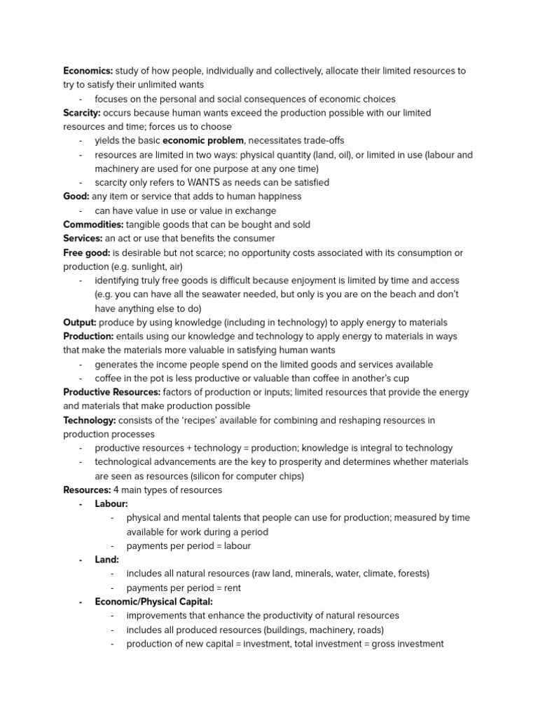 Economics Notes | PDF