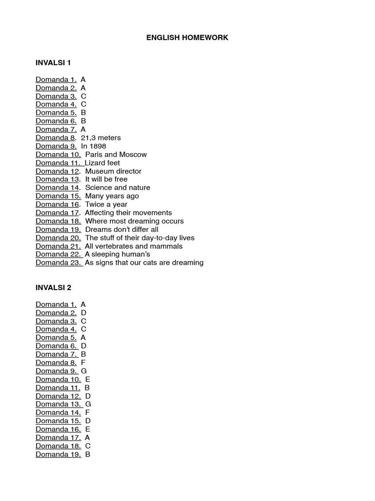 PDF Compiti Estivi Inglese Scorpiniti | PDF