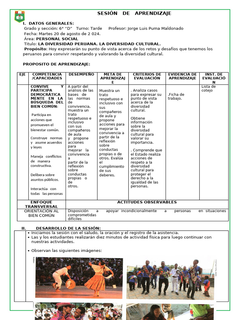 La Diversidad Peruana. La Diversidad Cultural | PDF