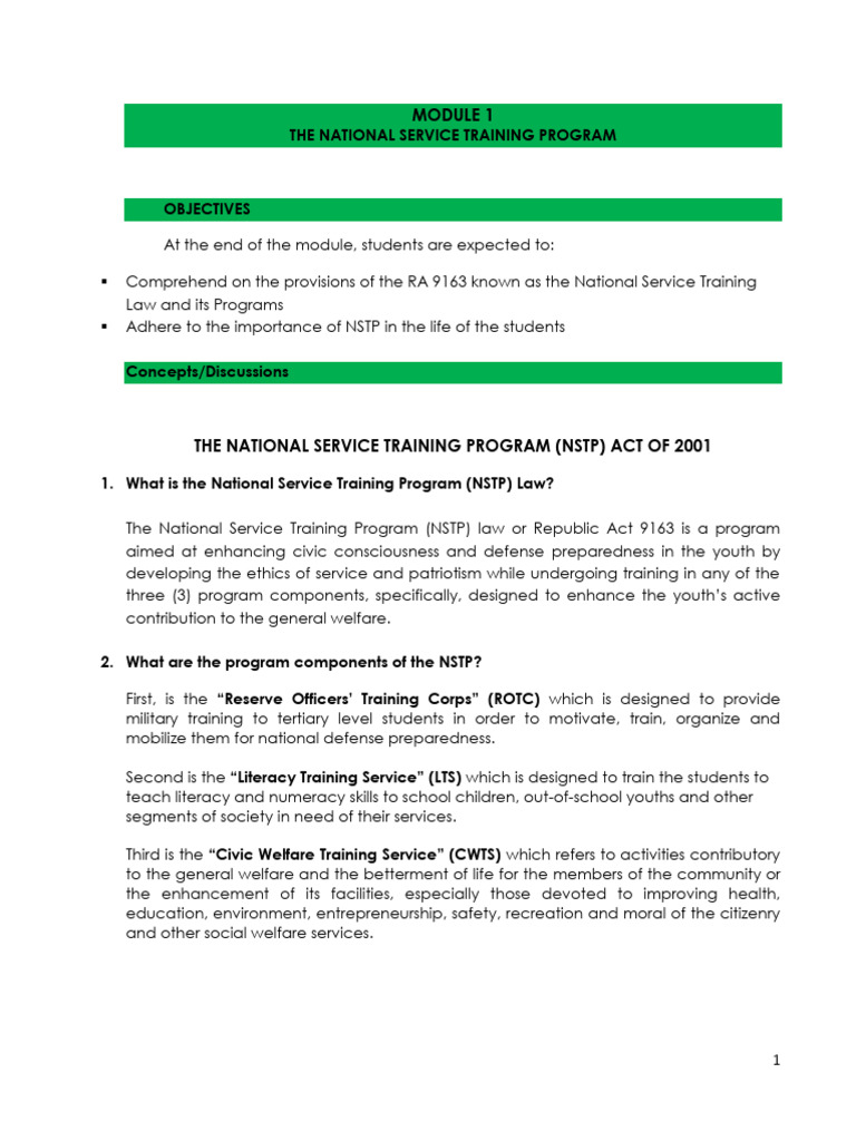 MODULES NSTP Resource Manual Revised 2017 1 | PDF