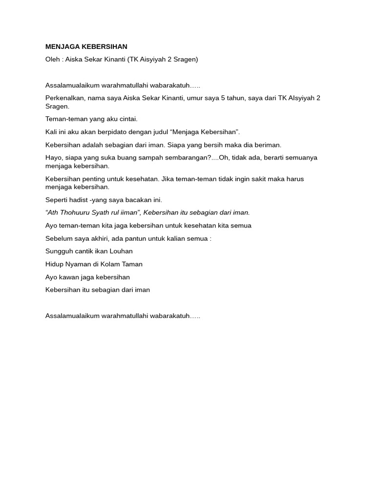 Pildacil Menjaga Kebersihan | PDF