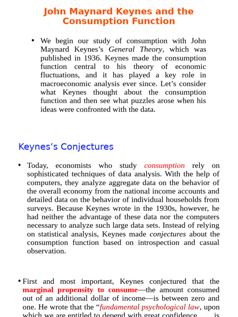 Keyness & The Consumption Function | PDF