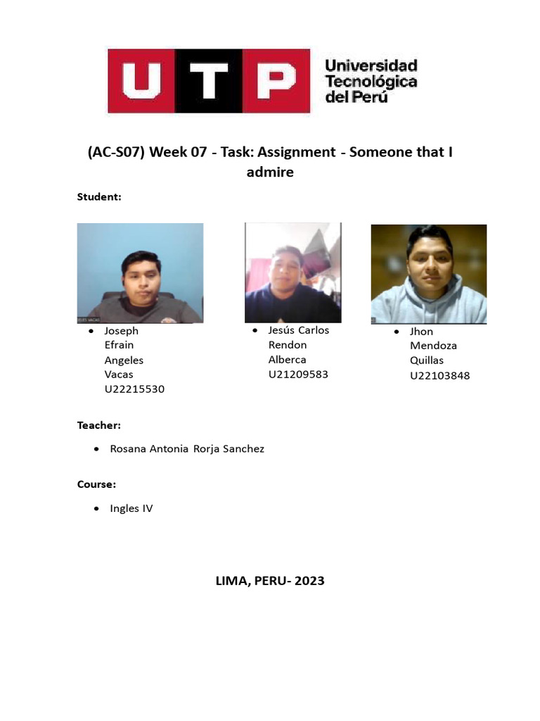 (AC-S07) Week 07 - Task Assignment - Someone That I Admire | PDF