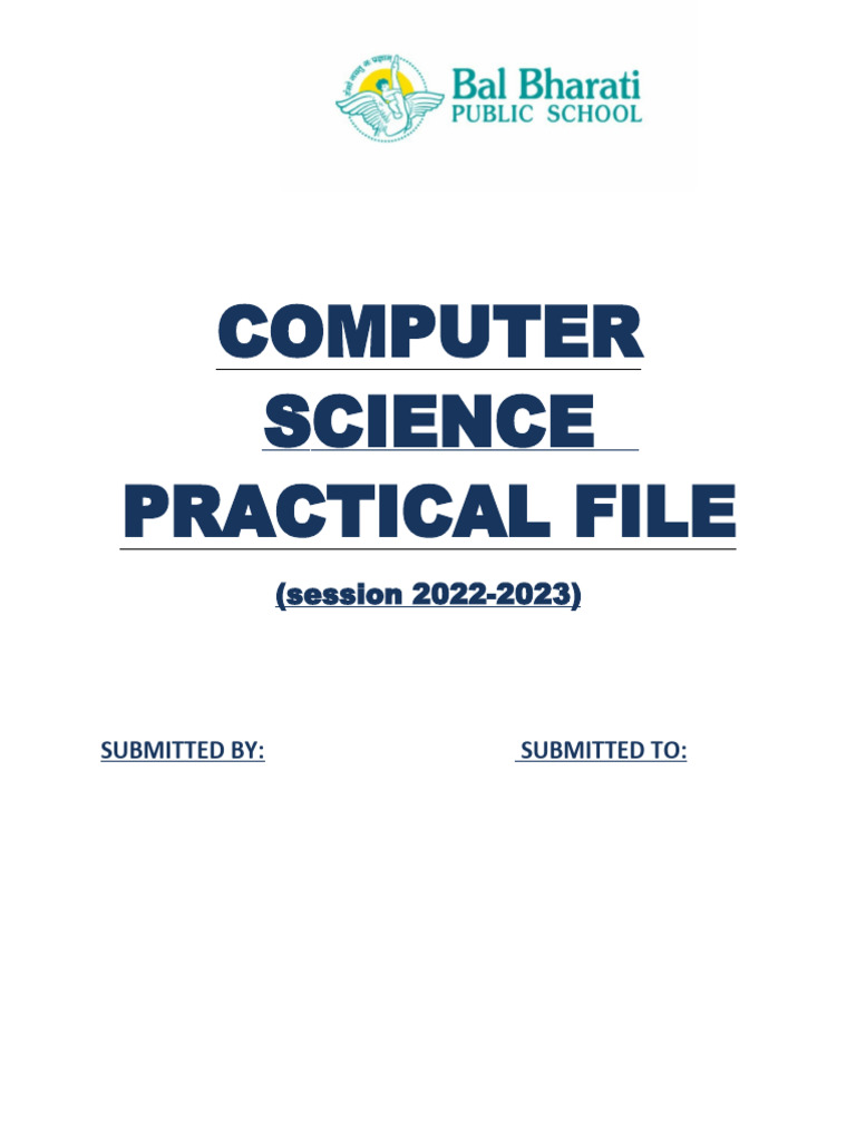 CS Practical File Half Yearly | PDF