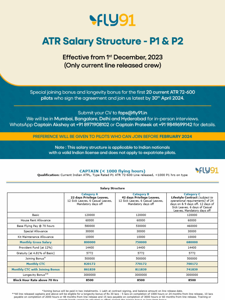 Salary Structure FLY91 - 231028 - 101435 | PDF