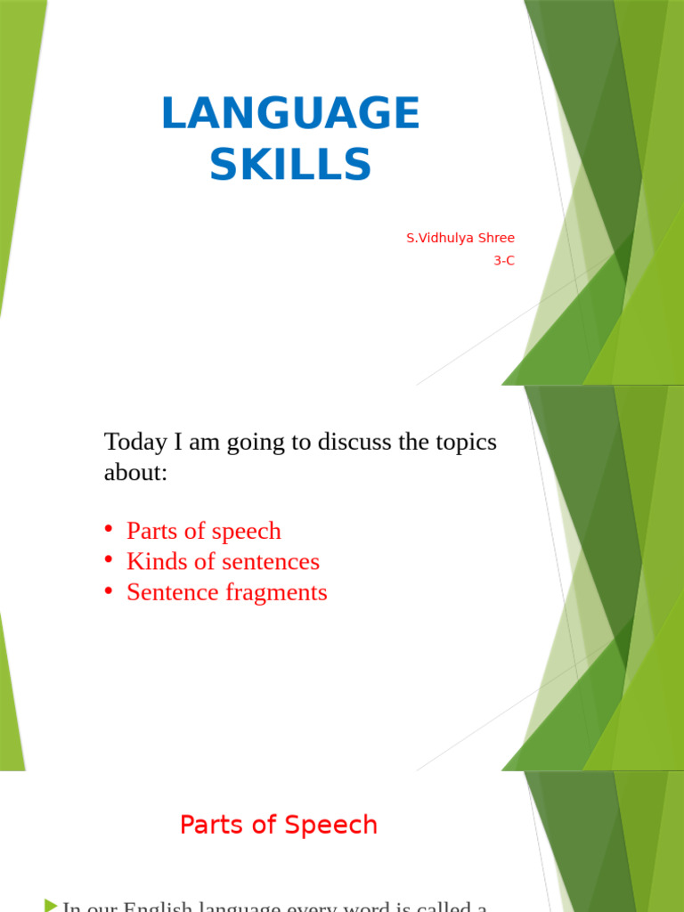 Vidhulya - LANGUAGE SKILLS | PDF