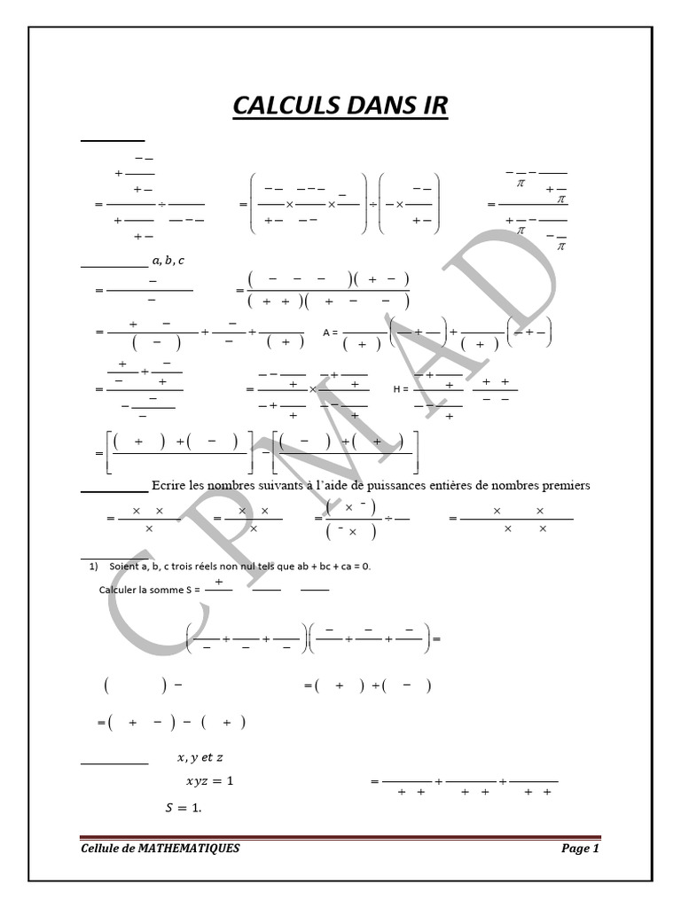 Calcul Dans IR (2S) | PDF