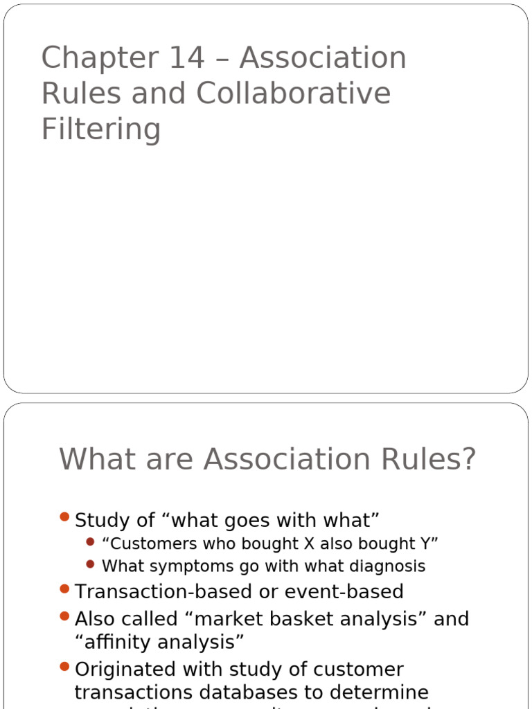 Bana 560 Lecture 6 Association Rules Collaborative Filtering Pdf