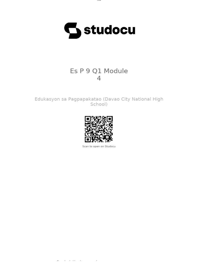 Es P 9 q1 Module 4 | PDF