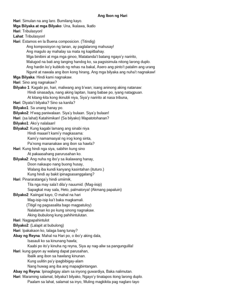 Ang Ibon NG Hari - Duplo | PDF