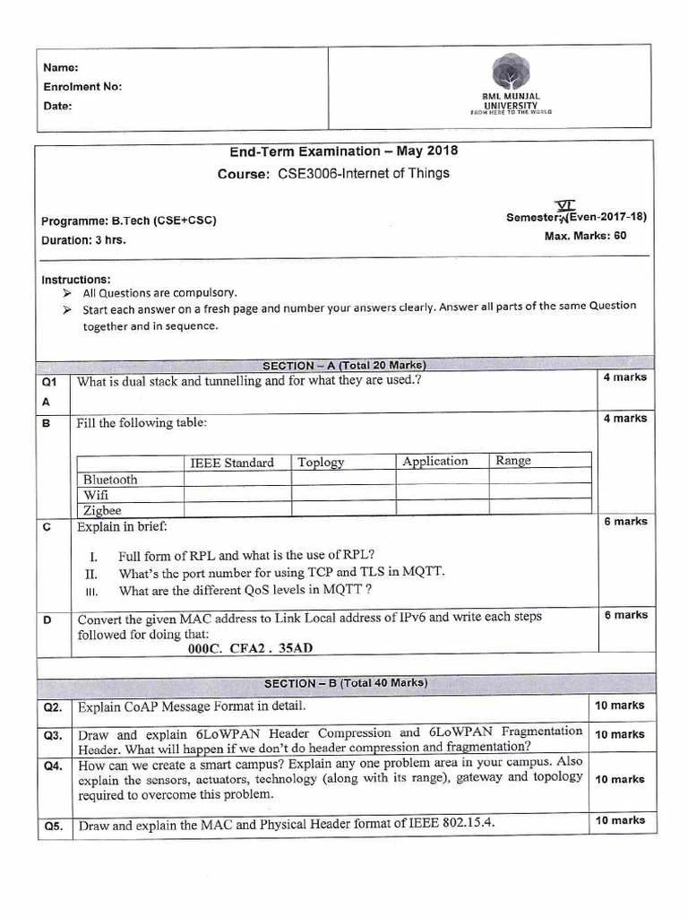 Cse3006 - Internet of Things | PDF
