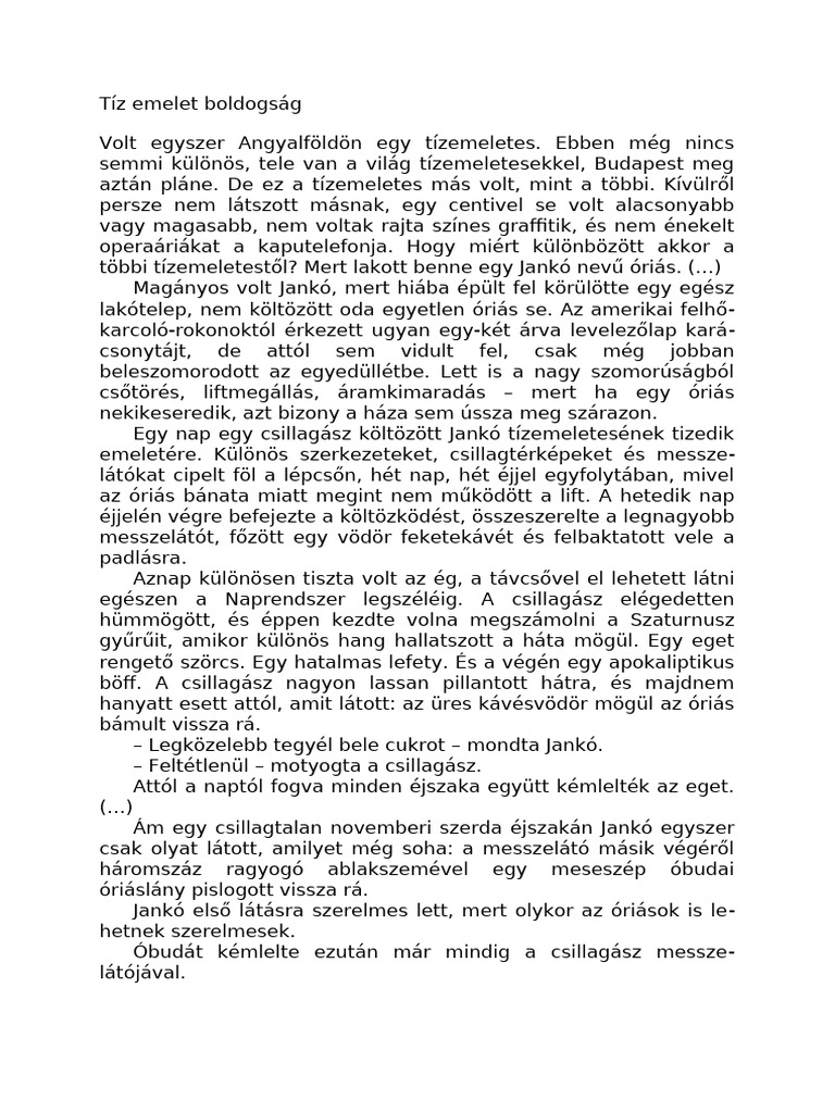 Tíz Emelet Boldogság | PDF