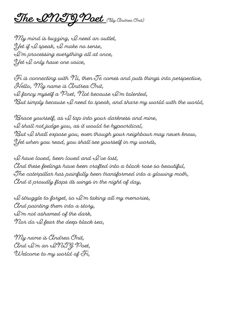 The INTJ Poet | PDF