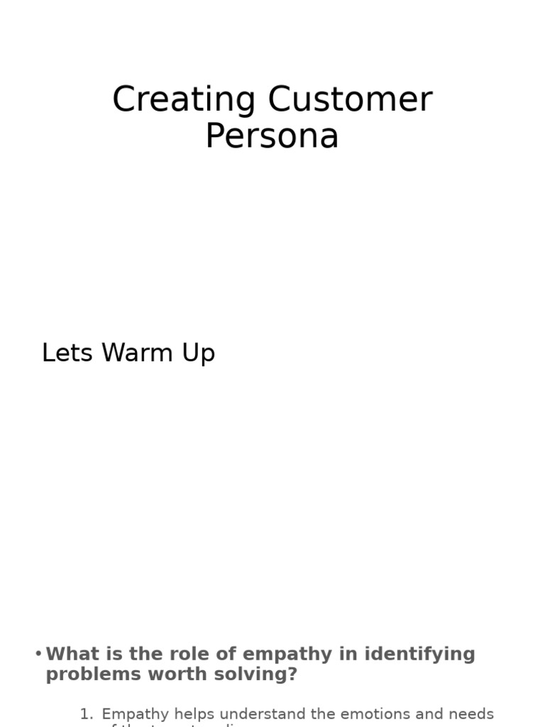 Creating Customer Persona - Day 1 | PDF