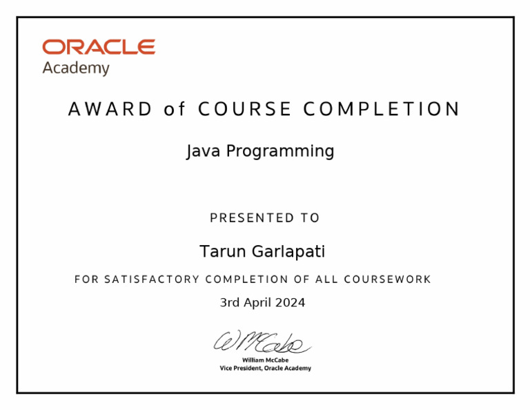 Oracle Complete Certificate | PDF
