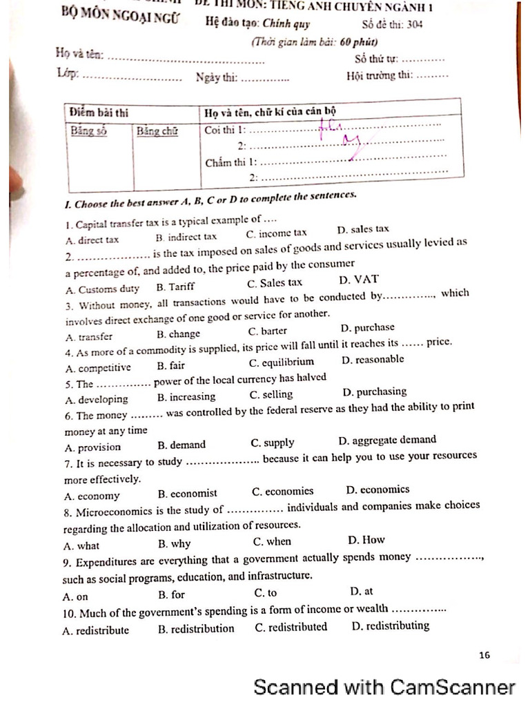 Đề Thi Kèm Giải Tacn1 | PDF