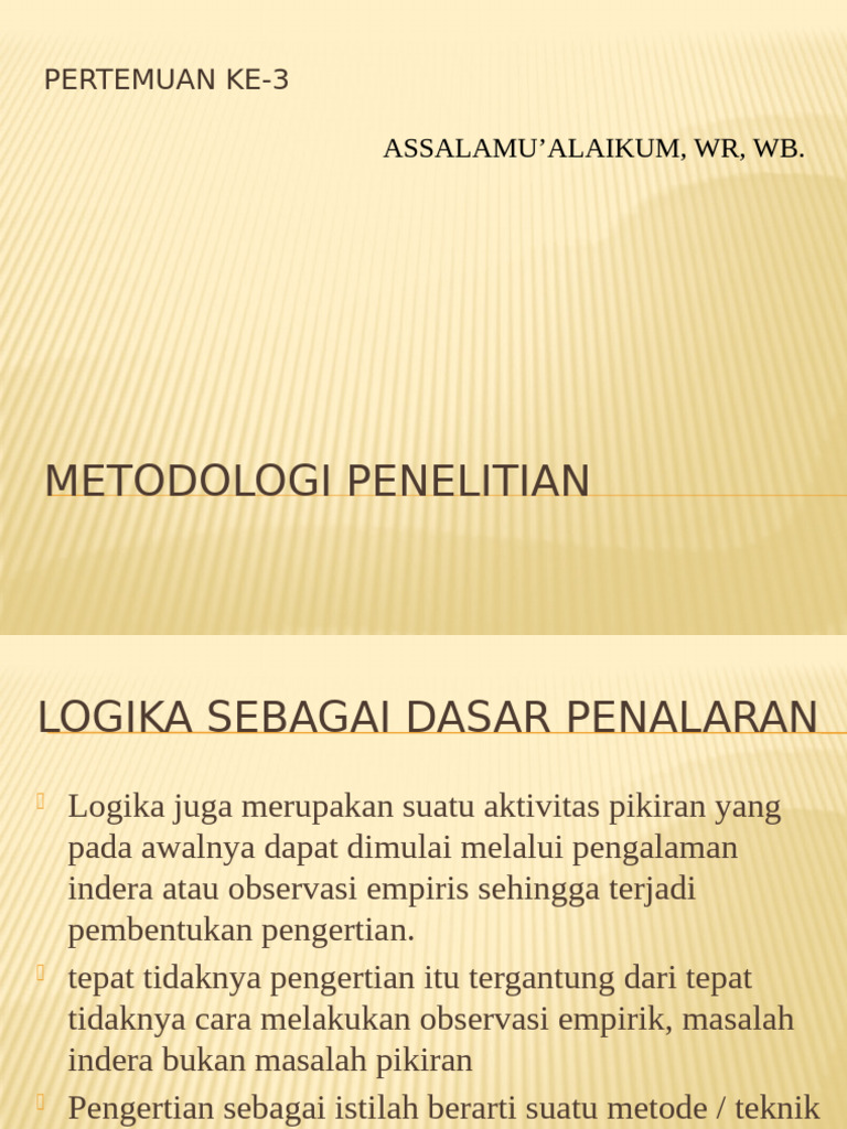 METODOLOGI PENELITIAN part 3 | PDF