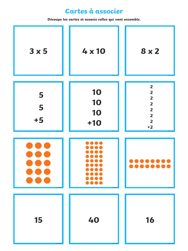 Associer-les-tables-de-multiplications-de-2-5-et-10-POUR LES CE2 | PDF