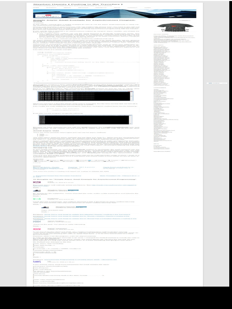 Simple Async Await Example For Asynchronous Programming Stephen Haunts Coding In The Trenches