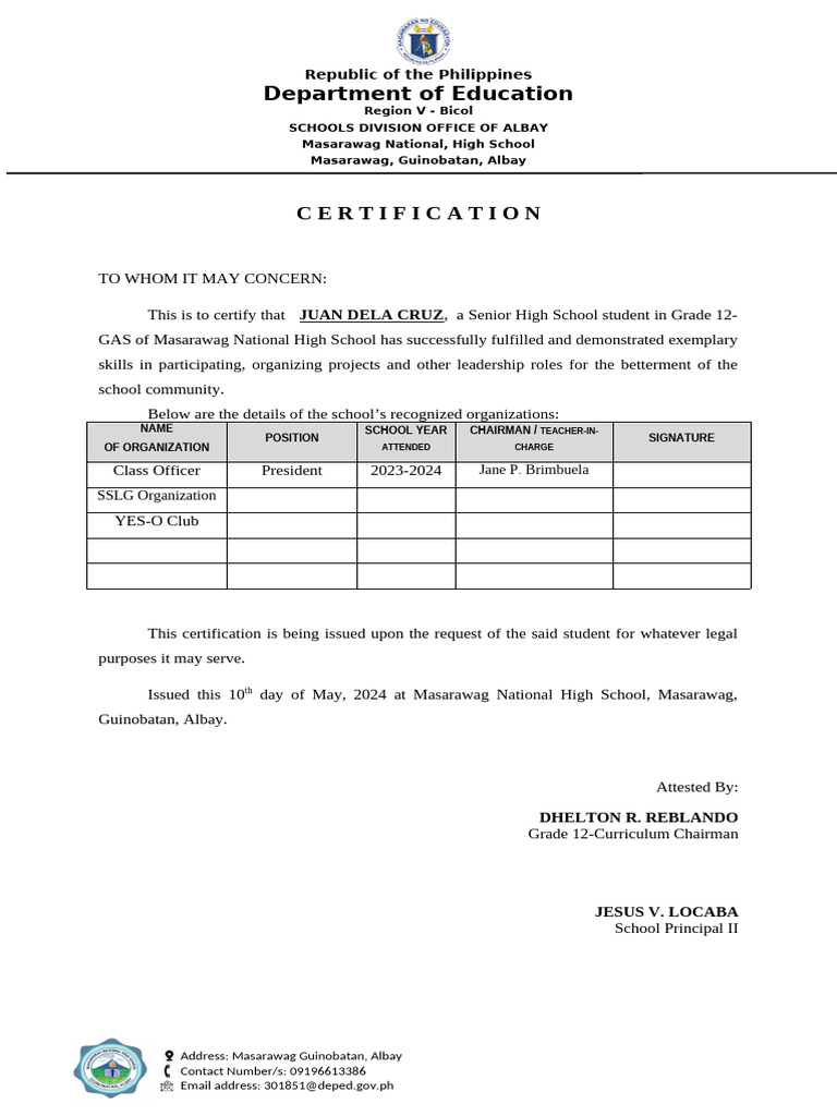 Student Leadership Certification | PDF